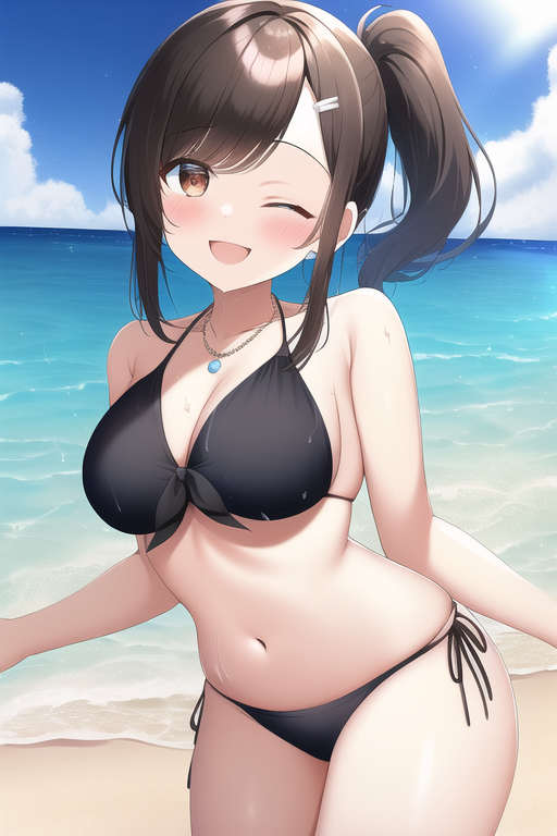 ことばのあや on Twitter: "海辺のウィンクガール2 #水着 #巨乳 #ビキニ #NovelAI https://t.co/6juaY9hWN6 https://t.co ...