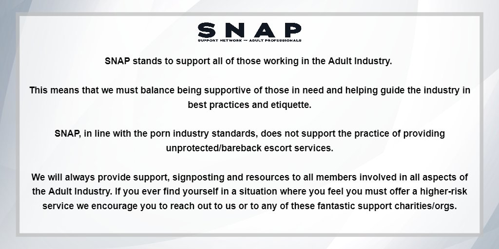 TW Pornstars - SNAP 🔞. Twitter. 📢SNAP Statement📢 SNAP stands to support ...