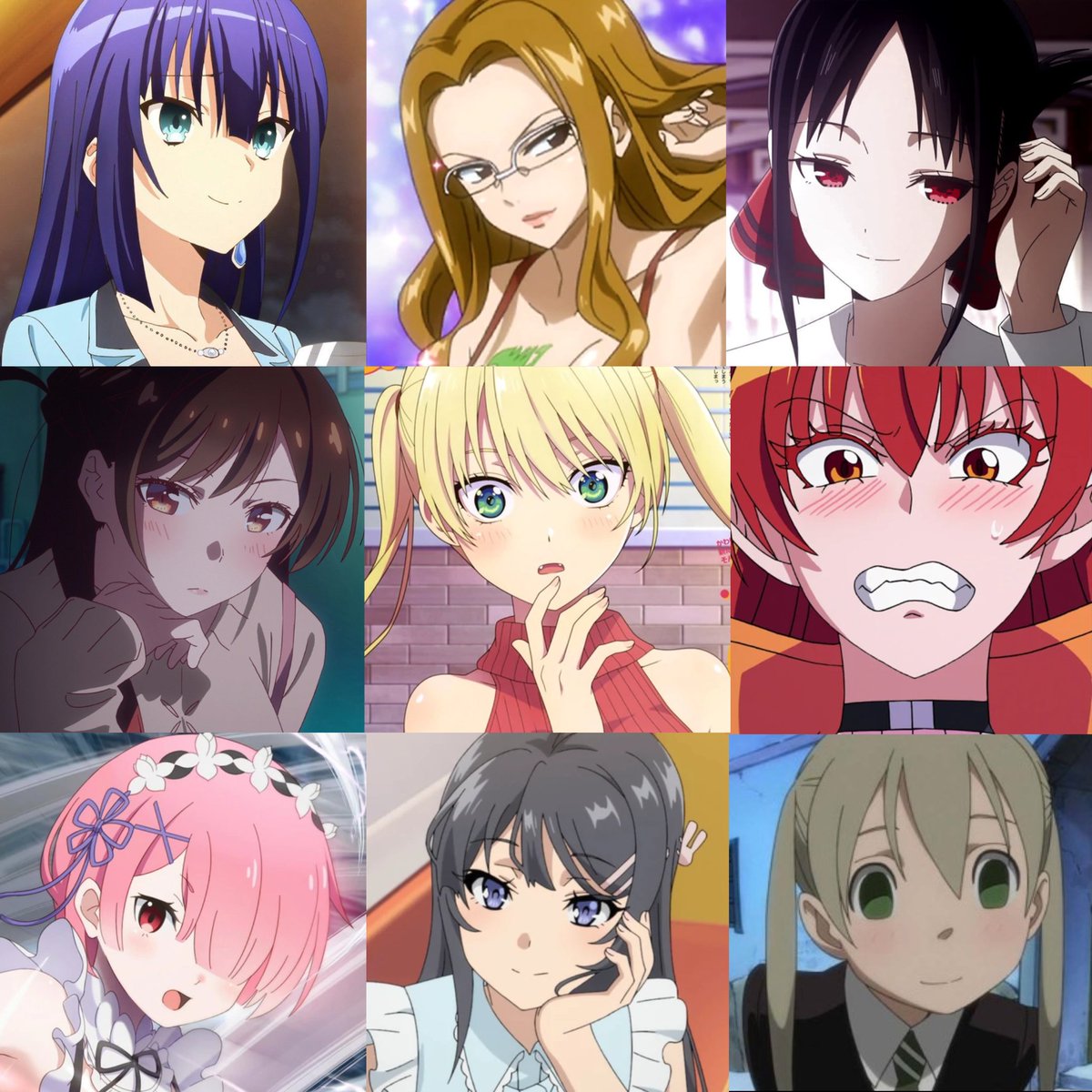 🎃𝑱𝑨𝒀🎃 on Twitter: "3x3 of some of my favorite tsundere waifus"
