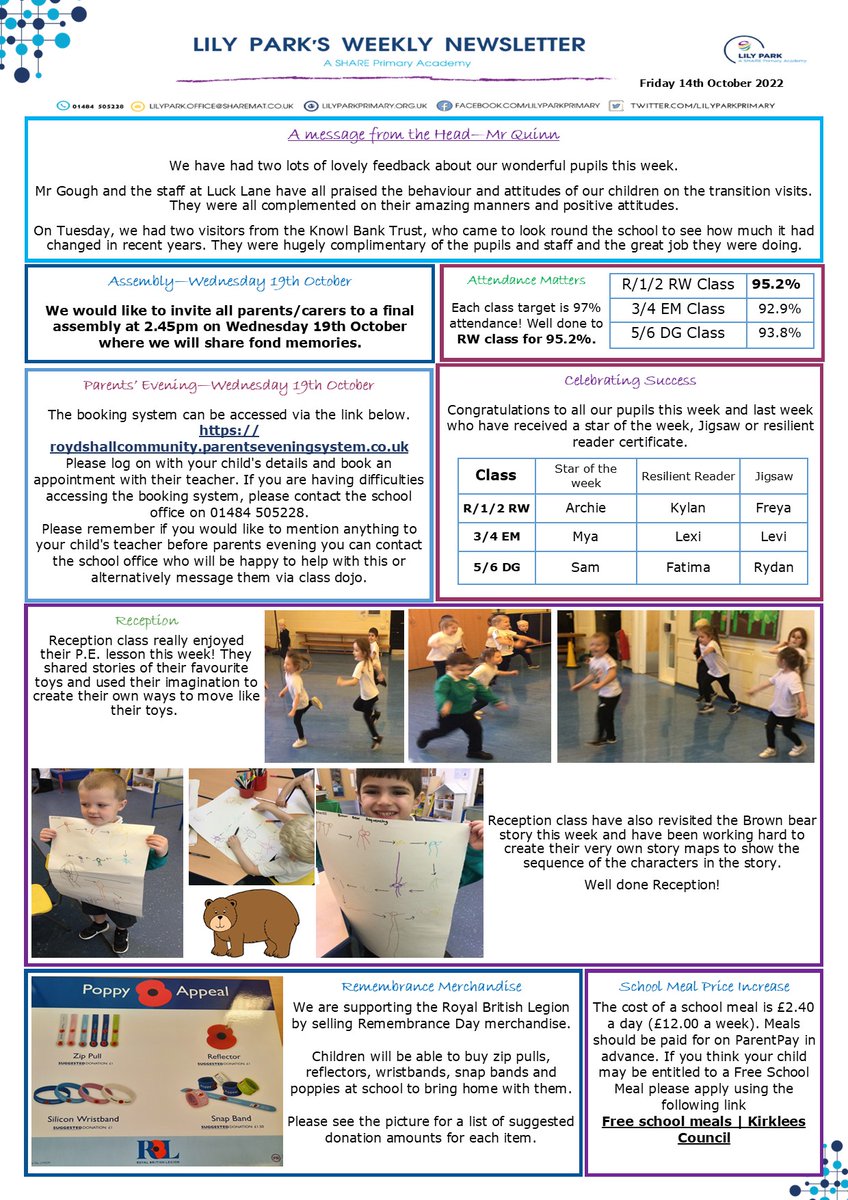 Lily Park Primary on Twitter: "Please take a look at this week's ...