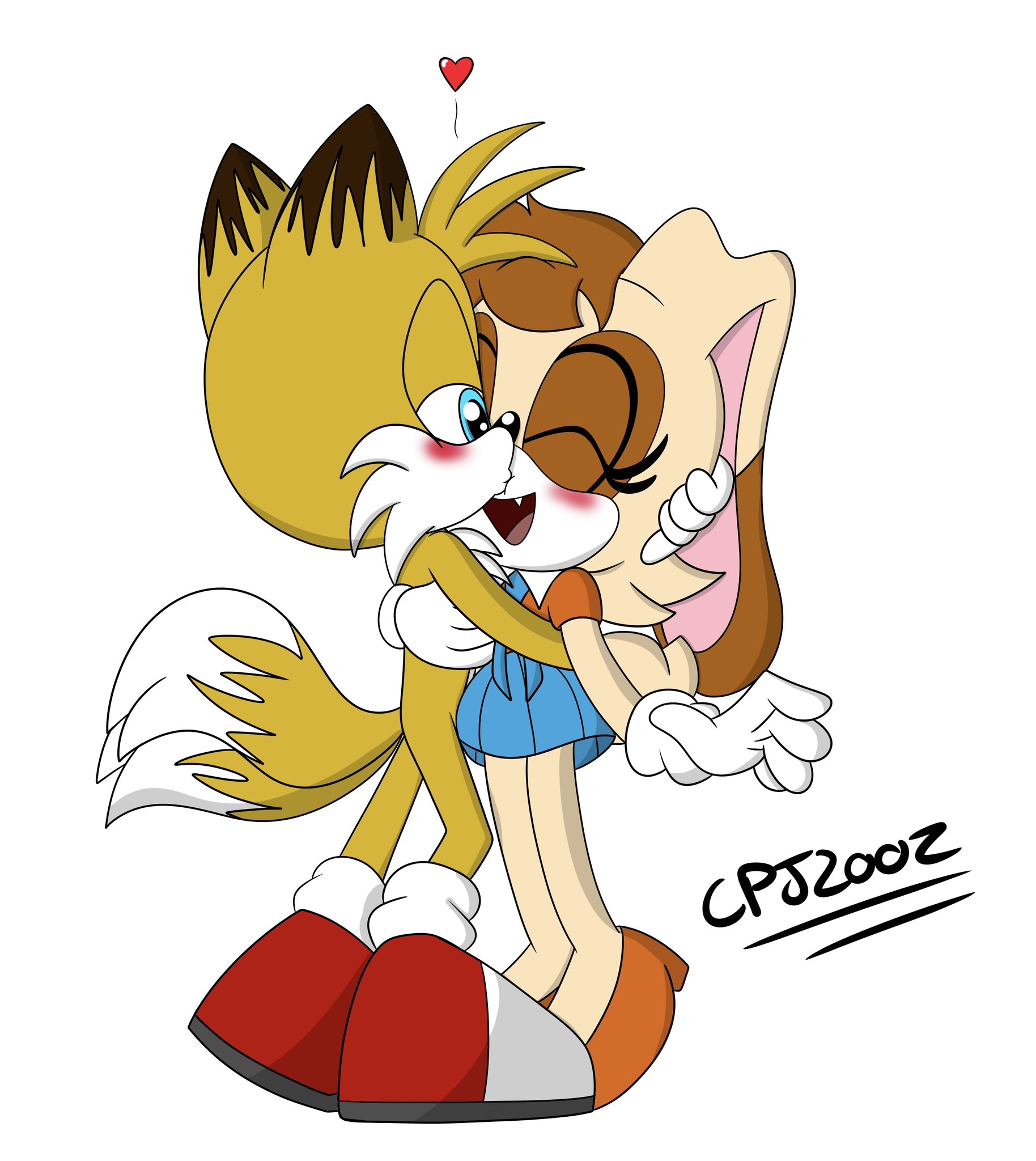 Sonic X Tails And Cream Kiss