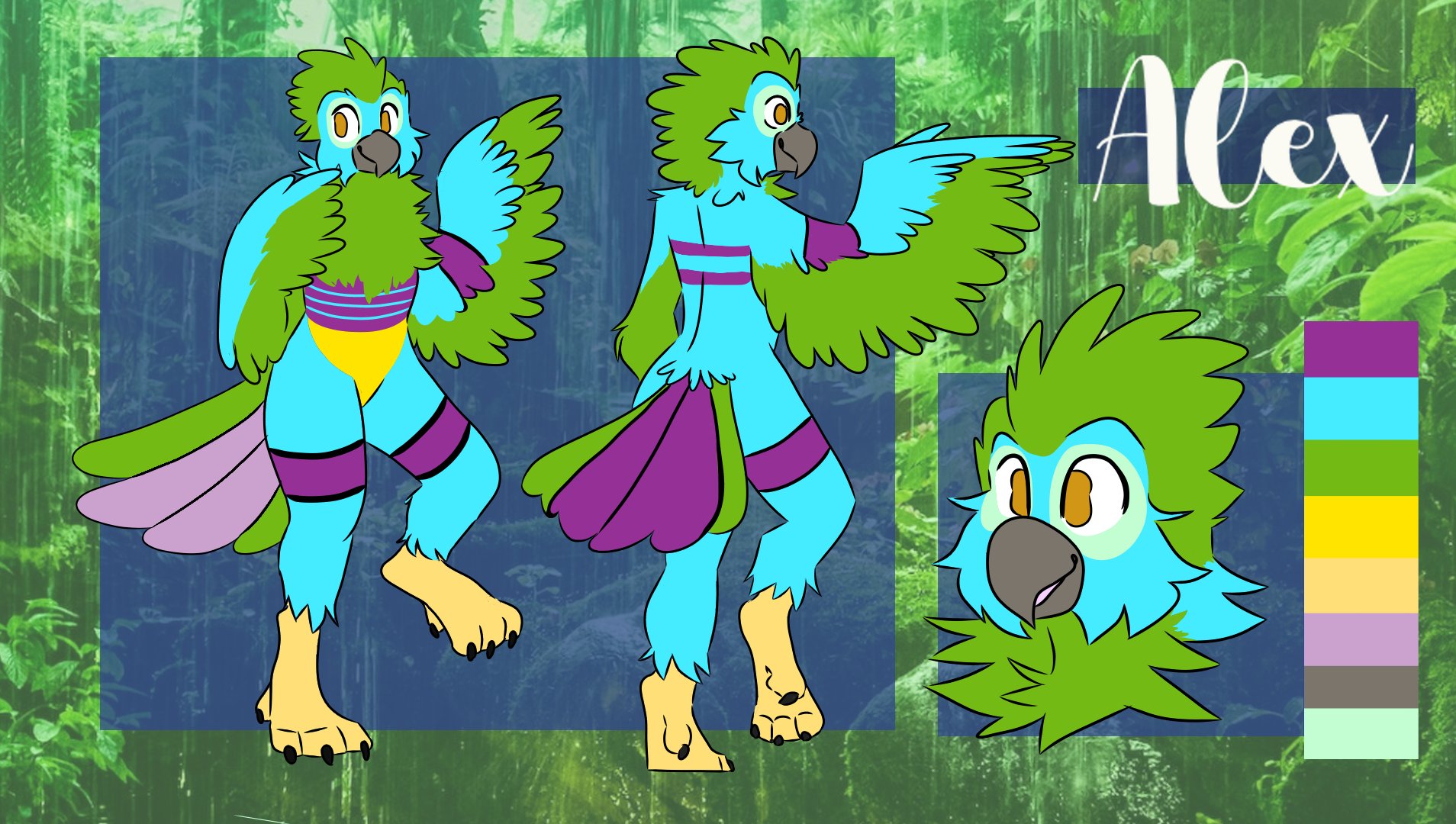 Zuri on Twitter: "Made an updated reference sheet for a very loving friend of mine ️ @AVI_Parrot ...