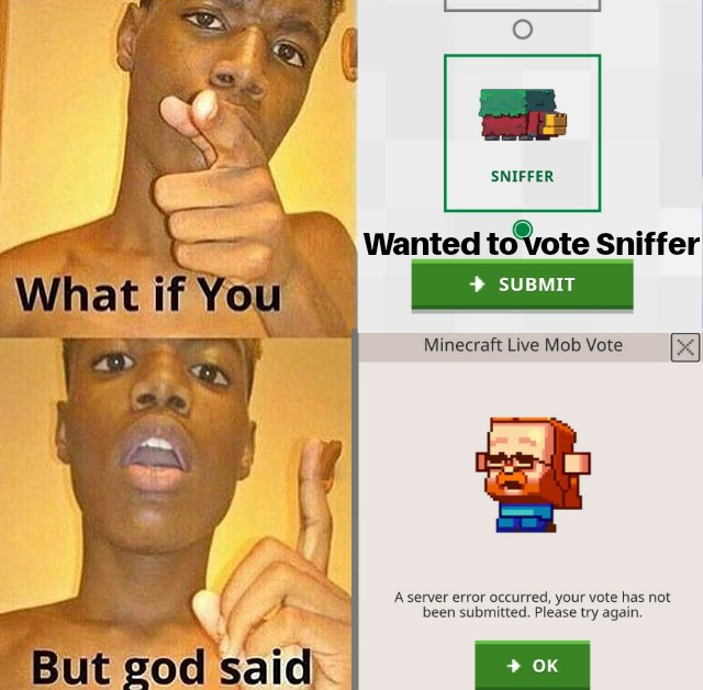 Minecraft Memes On Twitter I Just Wanted To Vote Is All