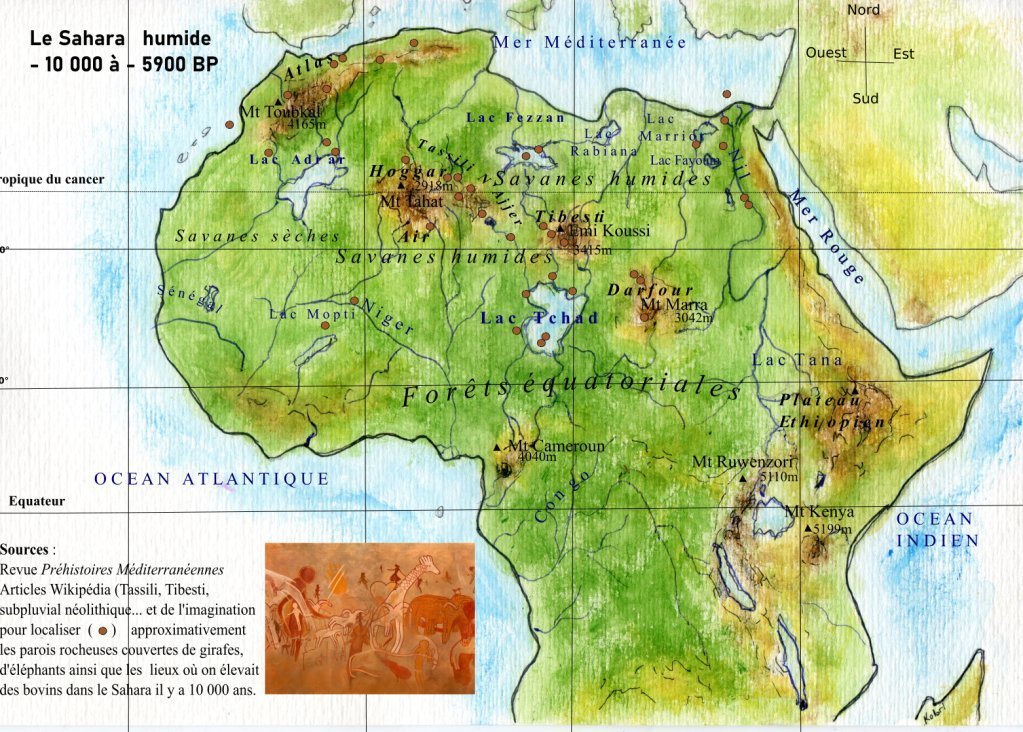 Jacob Shell on Twitter: "Map of North African during its late "humid" period, i.e. roughly 8000 ...