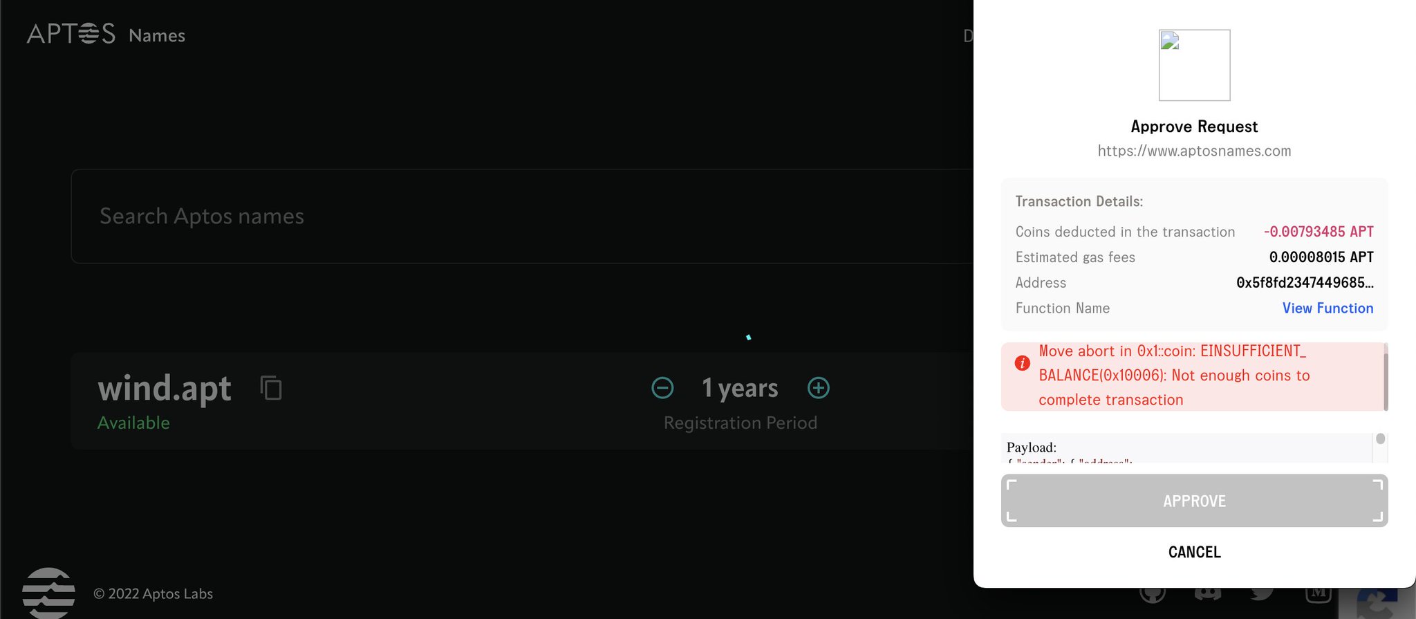 WindCrypto (🕳,🐿) on Twitter: "@AptosLabs @aptosnames 🧐 https://t.co/f4uLSSneLW" / Twitter