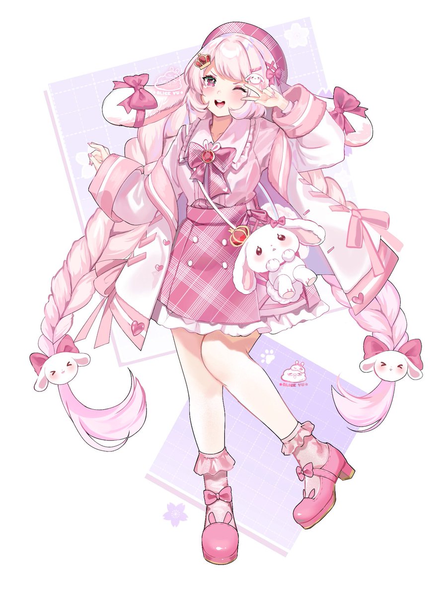 「Character design spotlight Pink bunny Mo」|Alice Vu ☁️ Vtuber Debut ...