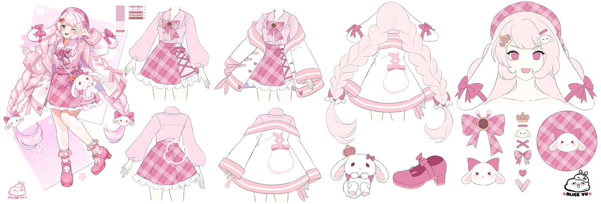 「Character design spotlight Pink bunny Mo」|Alice Vu ☁️ Vtuber Debut ...