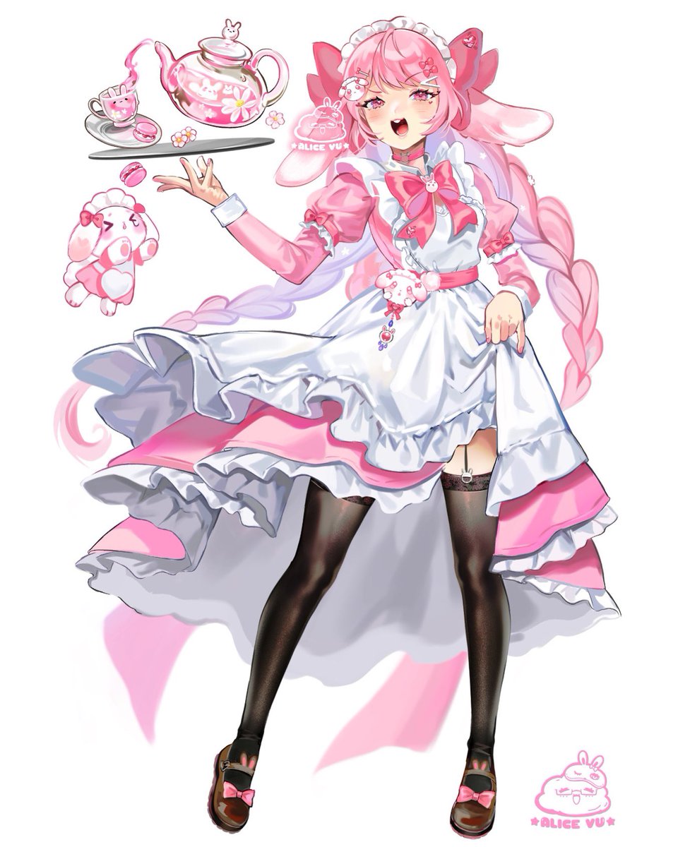「Character design spotlight Pink bunny Mo」|Alice Vu ☁️ Vtuber Debut ...