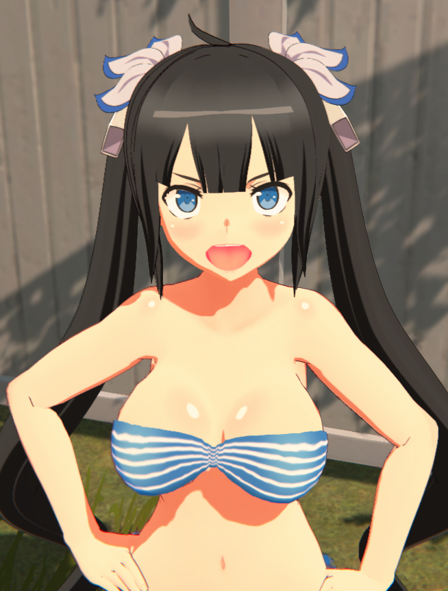 Type X on Twitter: "RT @TypeXVroid: Hestia in her new swimsuit as shown in Megami Magazine ...