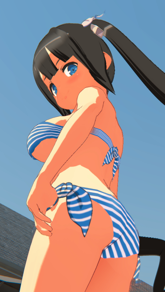 Type X on Twitter: "RT @TypeXVroid: Hestia in her new swimsuit as shown in Megami Magazine ...