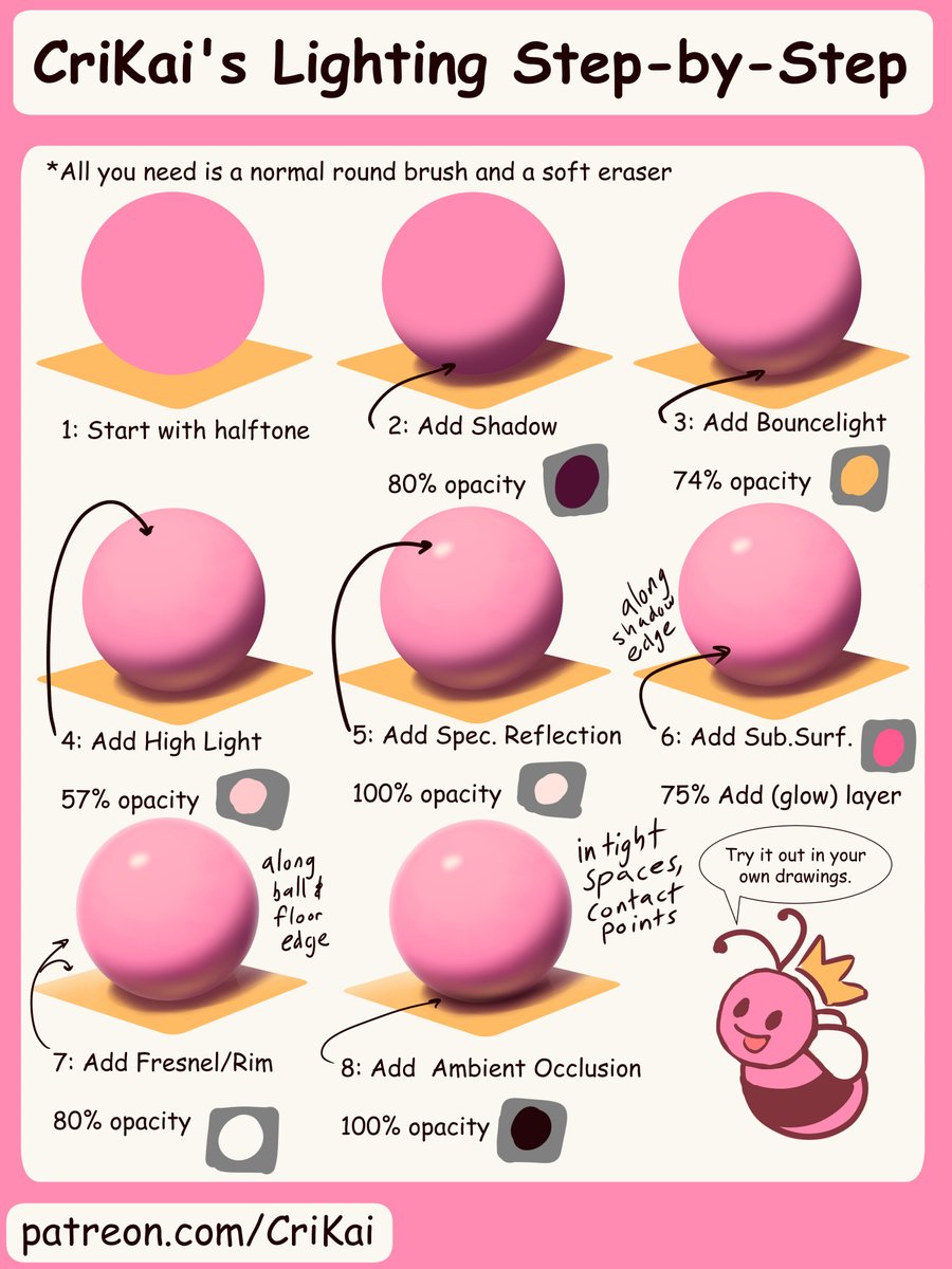 CriKai the Artist on Twitter: "Art Tip Tuesday My lighting/rendering guide. Give it a try!"