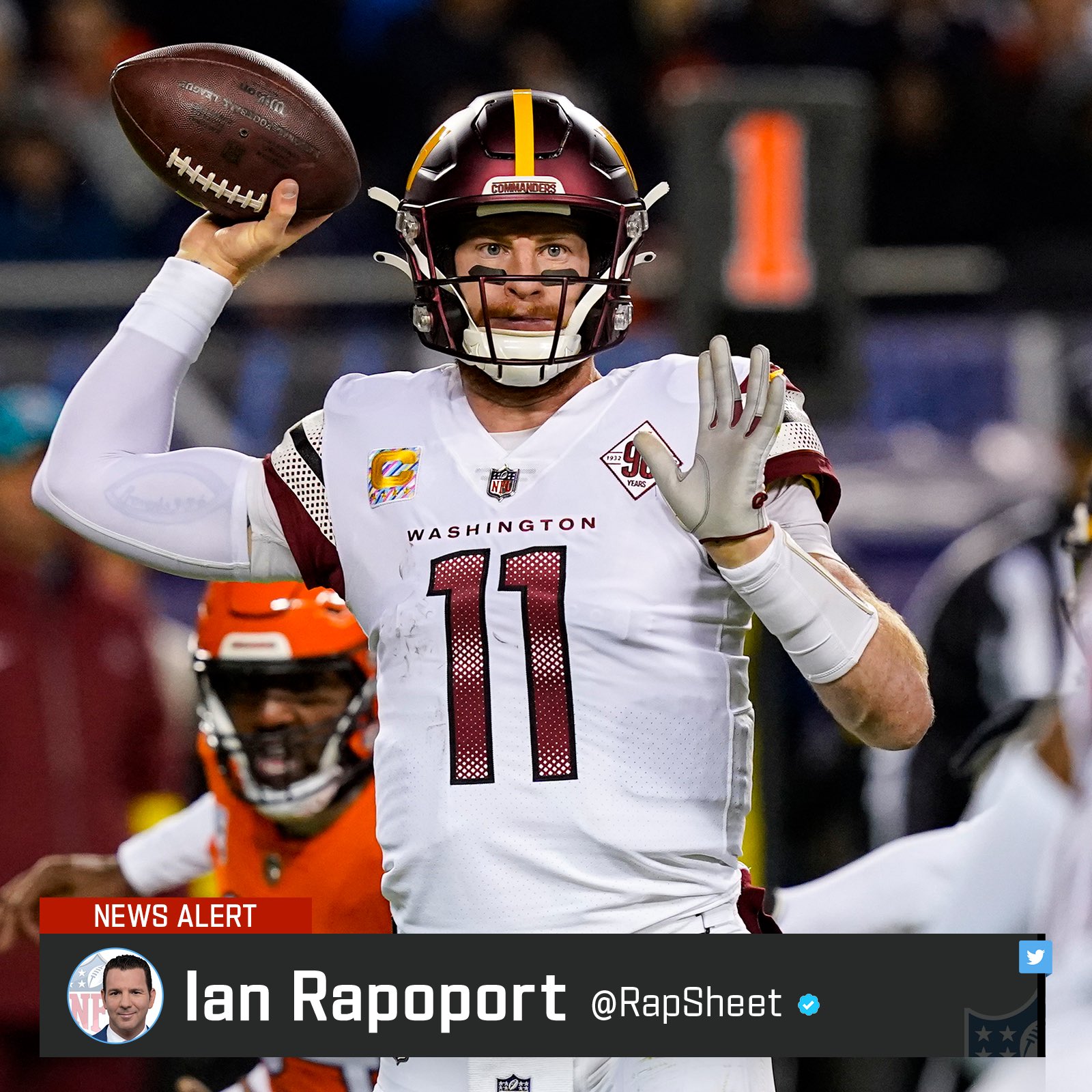 Ian Rapoport on Twitter: "#Commanders QB Carson Wentz suffered a fractured finger on his ...