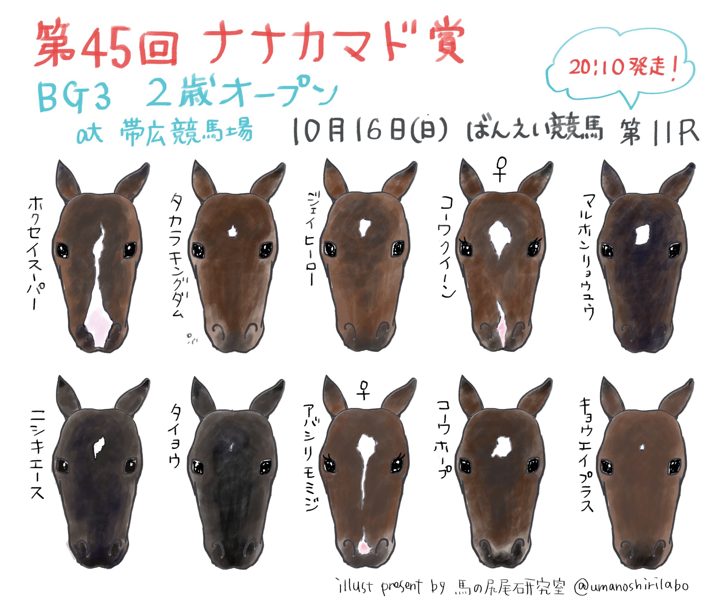 馬の尻尾研究室 on Twitter: "10/16（日）帯広11R 第45回ナナカマド賞（BG3） 今年デビューした2歳馬の初重賞がやってきました。 能力検査を合格する事自体が大変なばん馬の ...