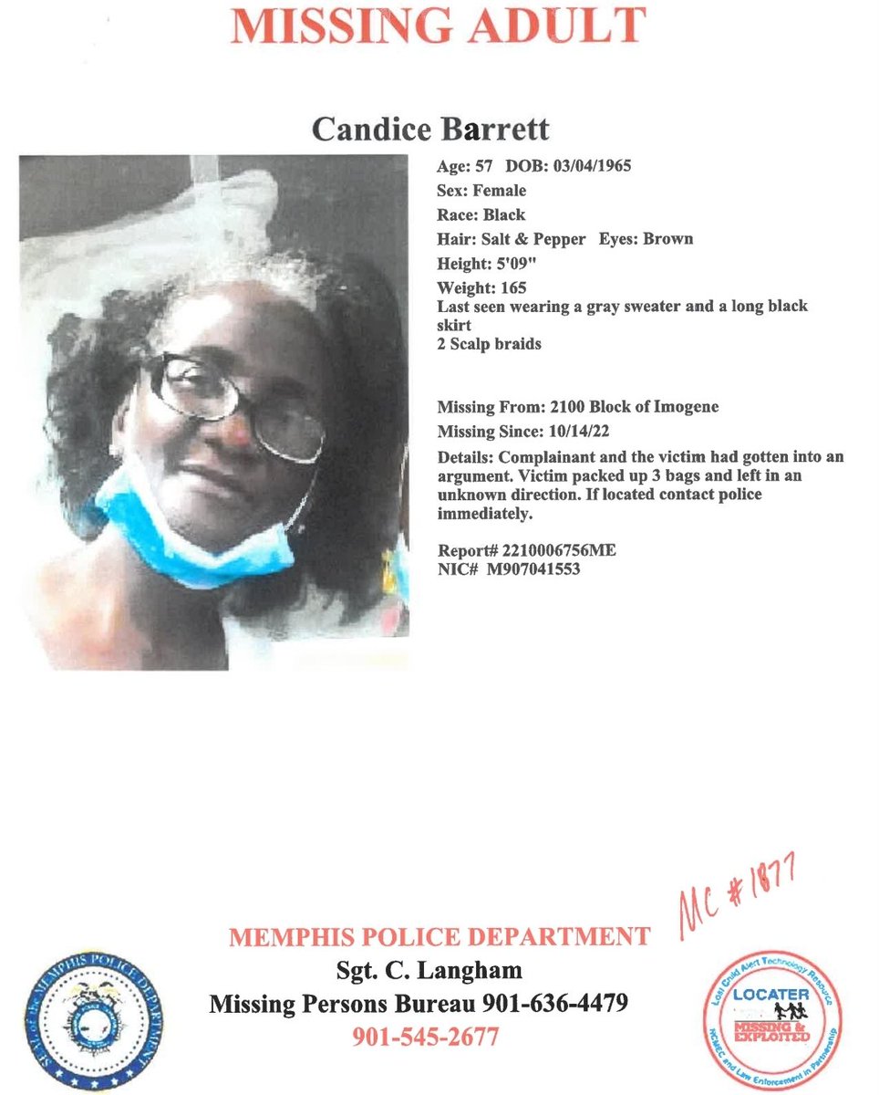 Memphis Police Dept On Twitter Have You Seen Candice Barrett Report
