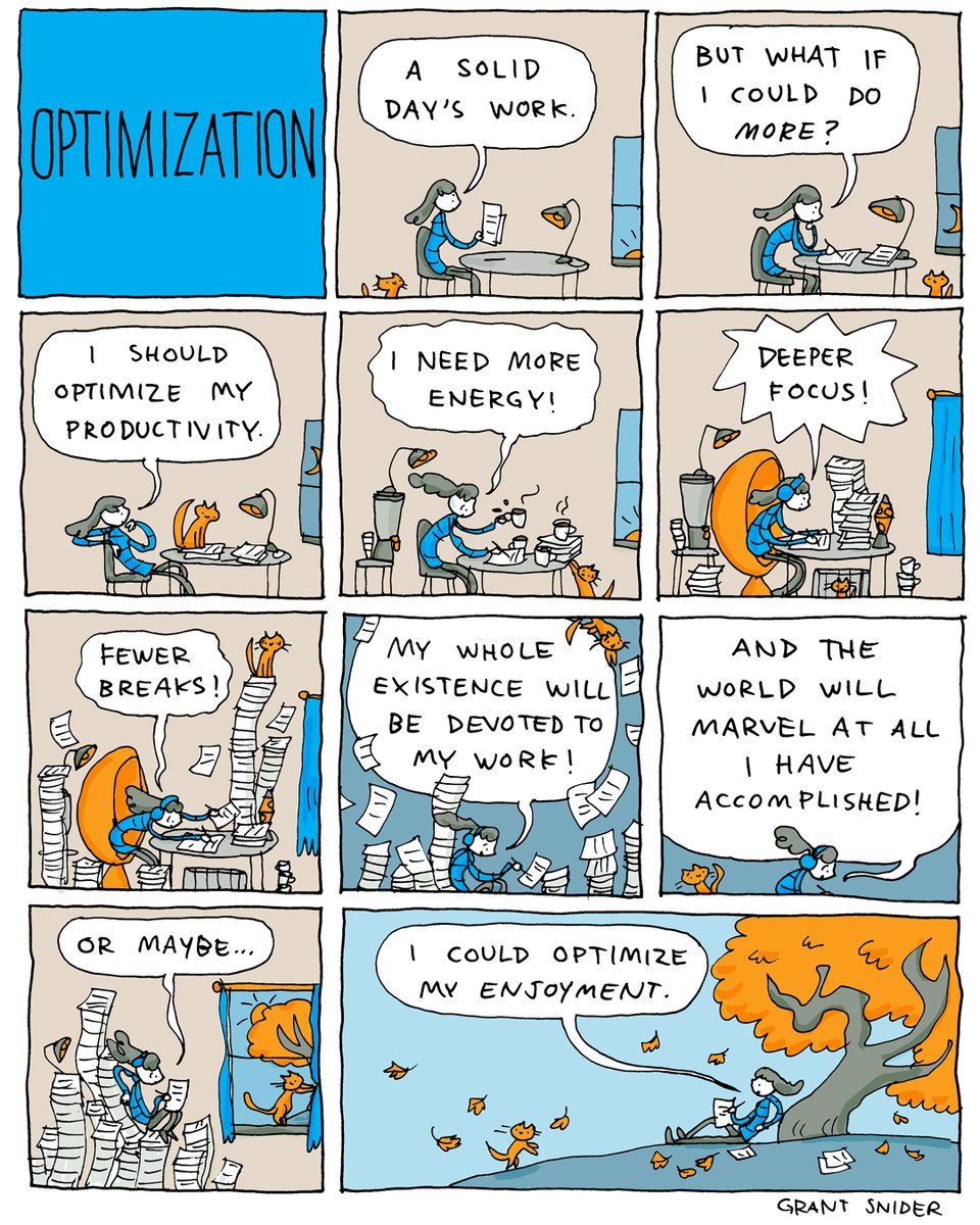Grant Snider on Twitter: "New comic! Optimization"