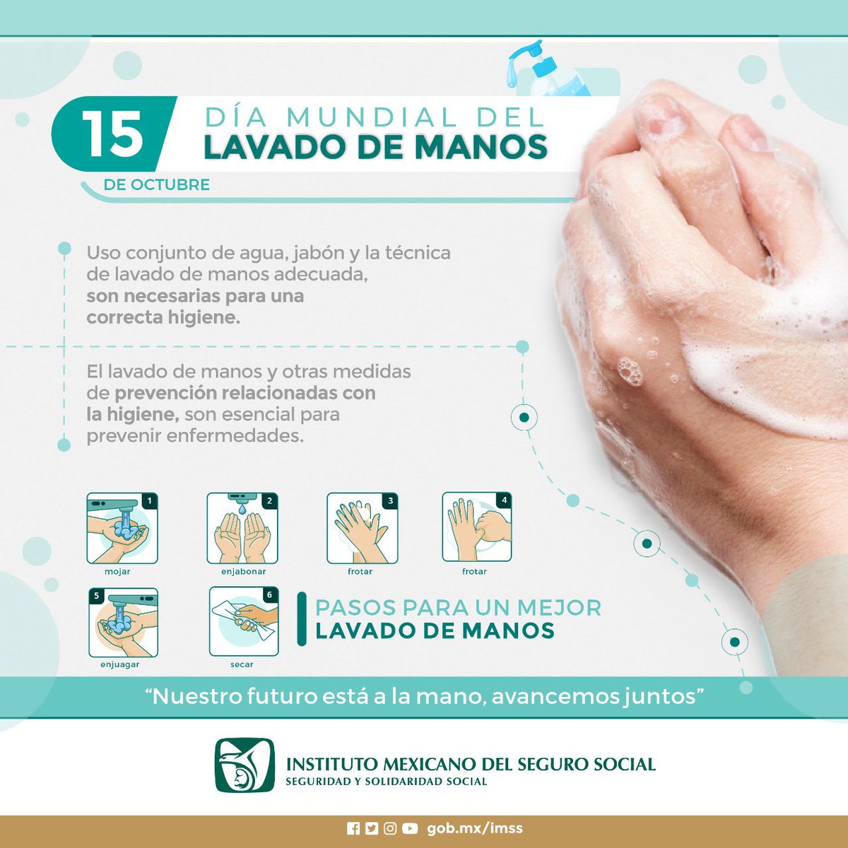 IMSS on Twitter: " ️ 15 de octubre, Día Mundial del #LavadoDeManos 🧴🧼🤚🏼 ...