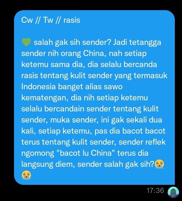 Tanyarl on Twitter: "Cw // rasis 💚 Salah gak sih? 😭😭 https://t.co/nsEQtflVH9" / Twitter