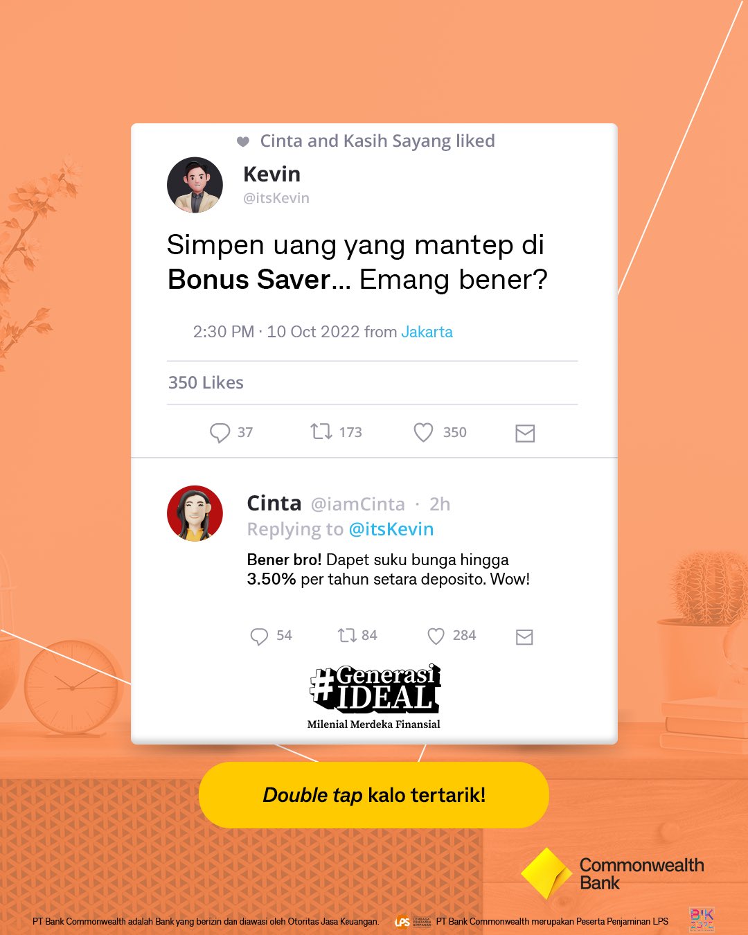 Bank Commonwealth on Twitter: "Ternyata simpen uang yang mantep tuh di Bonus Saver! Soalnya bisa ...