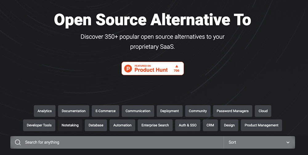 Stepan Hlinka on Twitter: "4. Open Source Alternative Site that gives you free open-source ...