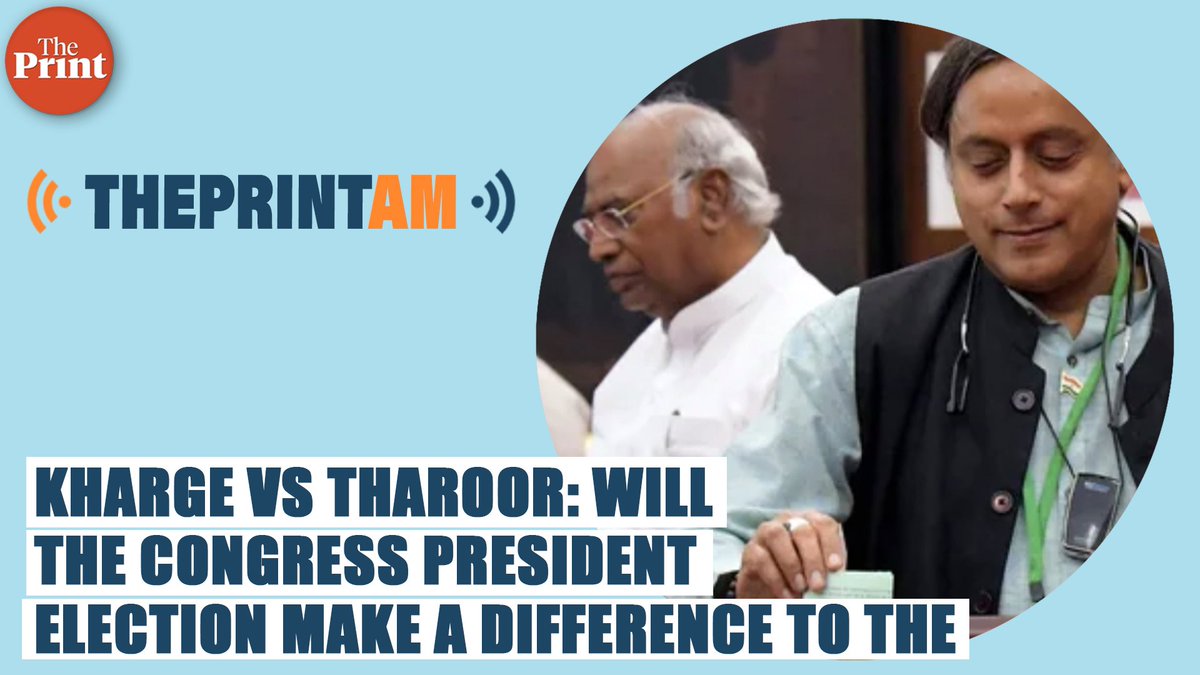 ThePrintIndia on Twitter: "Kharge vs Tharoor: Will Congress President election make a difference ...