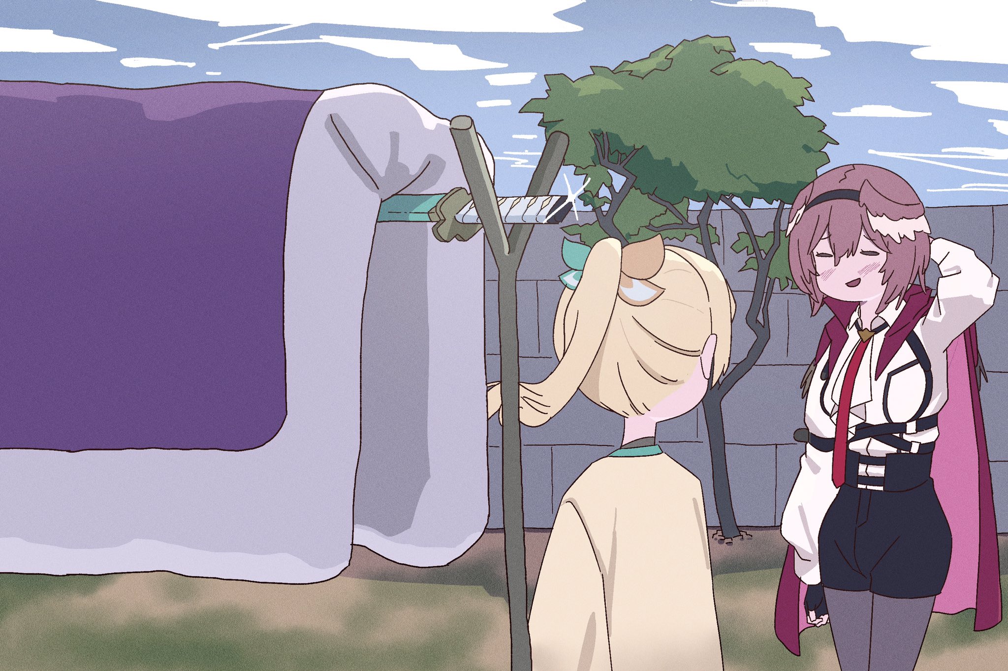 しもつ。 on Twitter: "物干し竿 #いろはにも絵を #Luillust https://t.co/ZFZZHCh92k" / Twitter