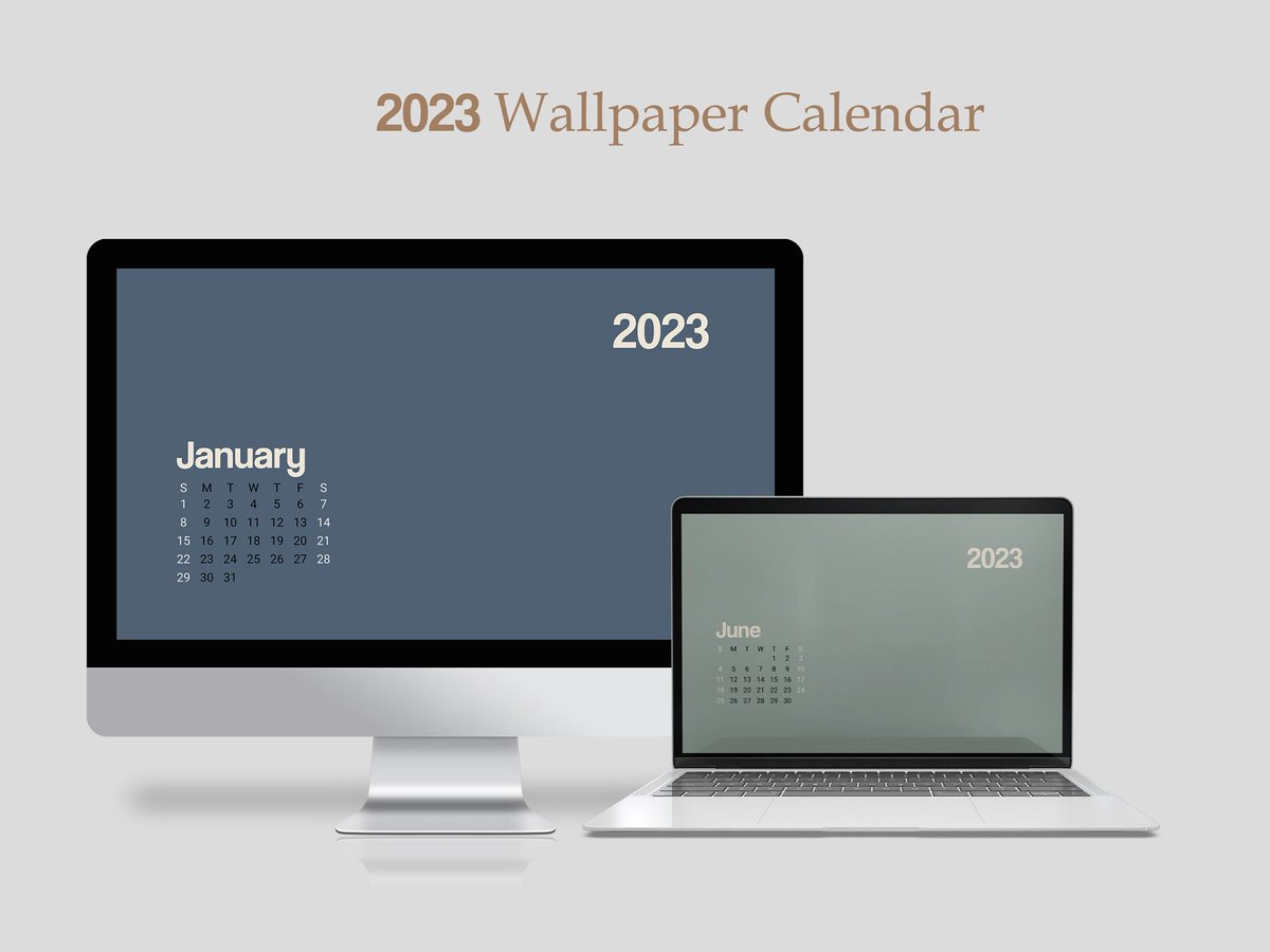SM on Twitter: "2023 Calendar Desktop Wallpaper, Neutral Tones ...