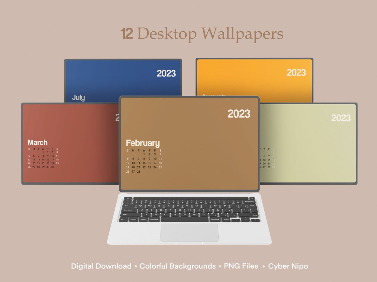 SM on Twitter: "2023 Calendar Desktop Wallpaper, Neutral Tones ...