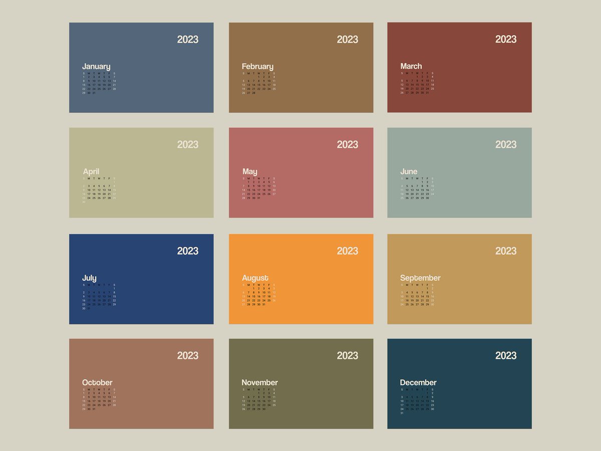 SM on Twitter: "2023 Calendar Desktop Wallpaper, Neutral Tones ...