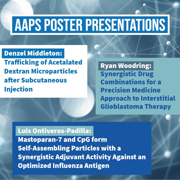 Check out Denzel's, Ryan's and Luis' posters at AAPS comms this week ... Check out Denzel's, Ryan's and Luis' posters at AAPS comms this week ...