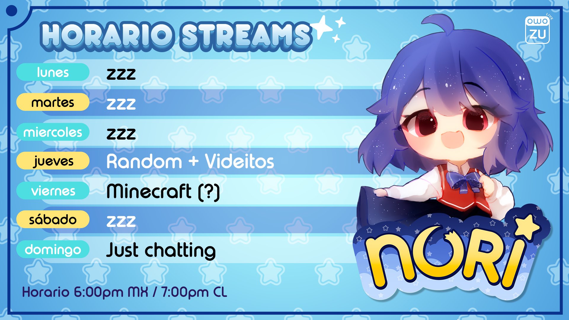 Nori ~ Youtuber Virtual Owozu On Twitter ⭐️ Horarios ⭐️ T