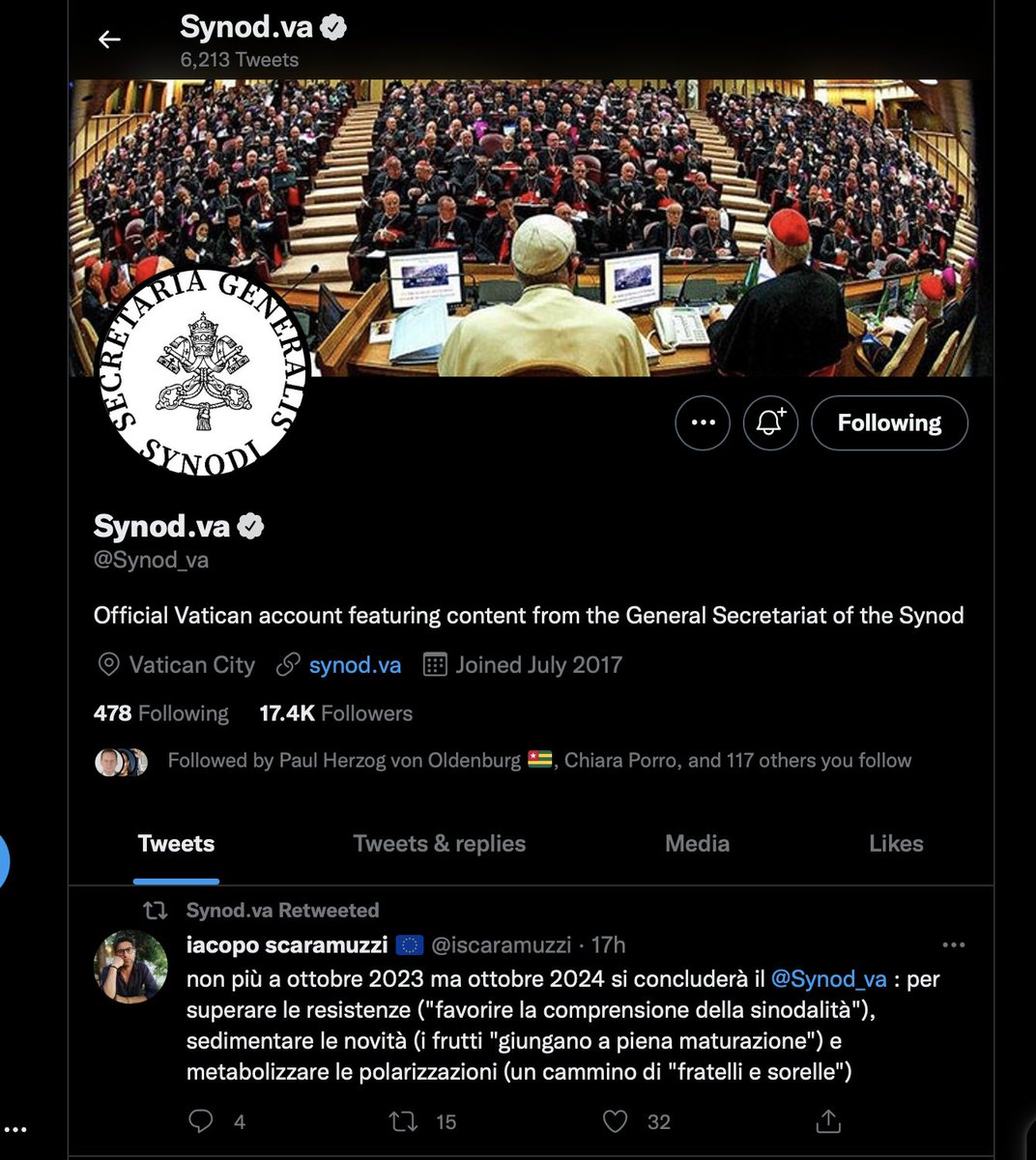Catholic Sat on Twitter: "RT @dianemontagna: .@Synod_va retweets: No longer will @Synod_va ...