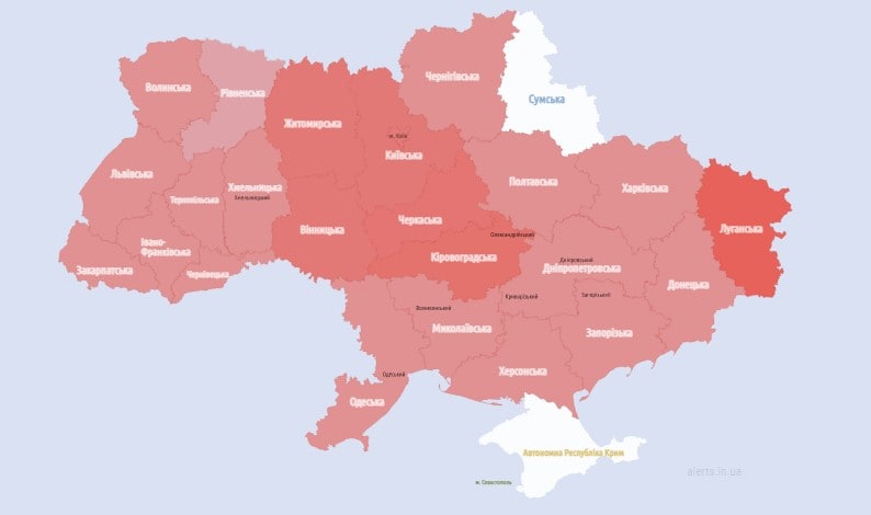 Ukraineworld On Twitter The Actual Map Of Air Raid Sirens Right Now