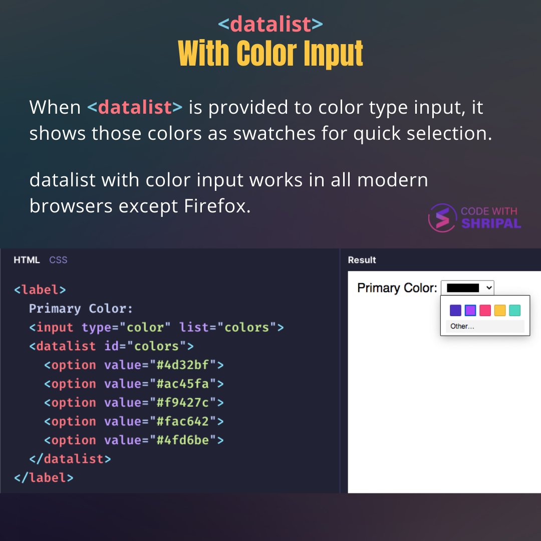 HTML Tip 💡 Improve UX for input controls using element A thread 🧵 ↓ ...