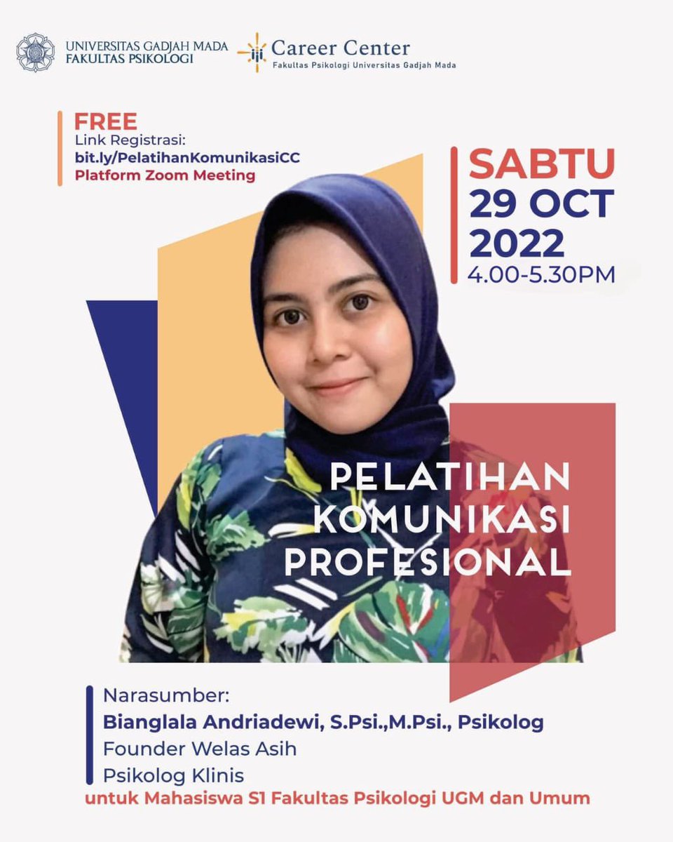 UGM_FESS on Twitter: "[SERIAL PELATIHAN CAREER CENTER FAKULTAS PSIKOLOGI UGM] GRATIS UNTUK UMUM ...