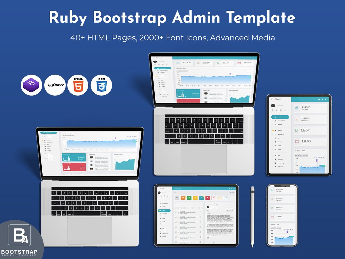 Bootstrap Admin Template on Twitter: "RubyX comes with the high functionality for your admin ...