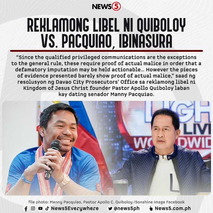 News5 on Twitter: "Nag-ugat ang reklamong libel ni Quiboloy sa pahayag ng dating senador Manny ...