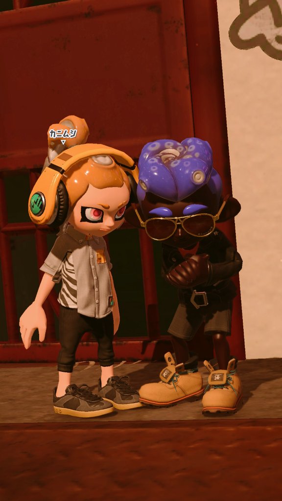 inkling boy 2boys dark-skinned male dark skin multiple boys purple hair ...