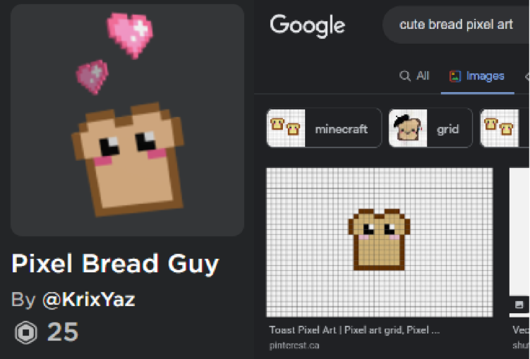 Minecraft Bread Pixel Art