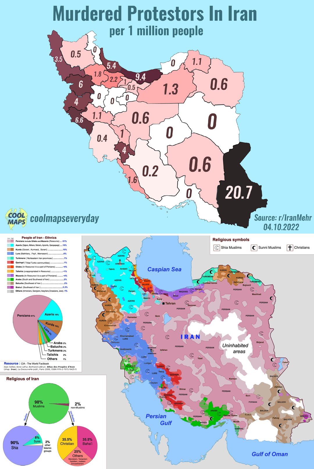 Protest Iran On Map
