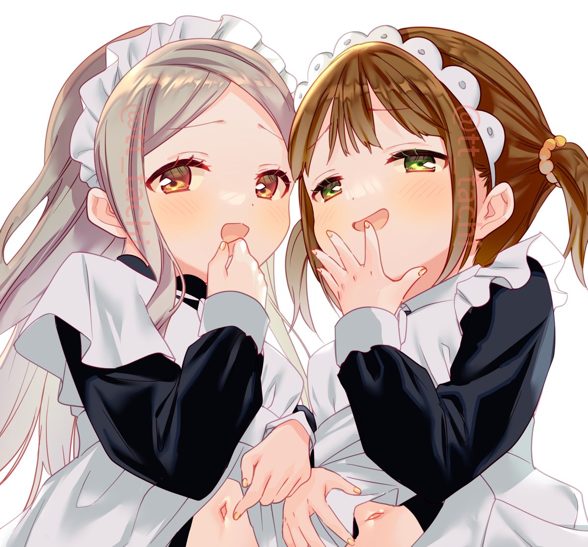 「メイドとらぶらぶ百合えっちを公開しました!(無料公開記事あり)お待たせしました～」|タチ🌸COMITIA144 き46aのイラスト