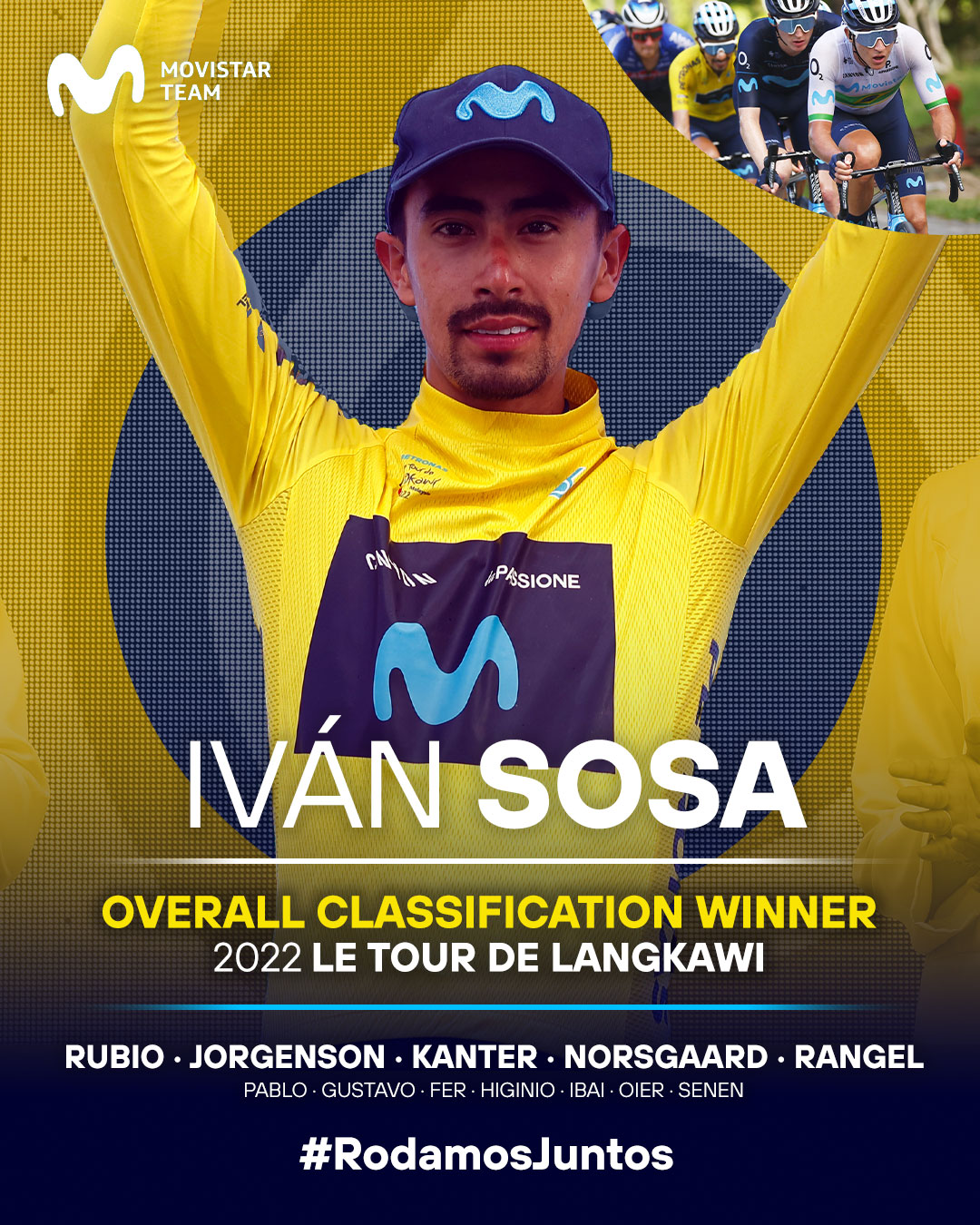 Movistar Team on Twitter: "🏆🇲🇾 ASÍ SE CIERRA UNA TEMPORADA 🇲🇾🏆 💛 ¡Iván Sosa y Movistar Team ...