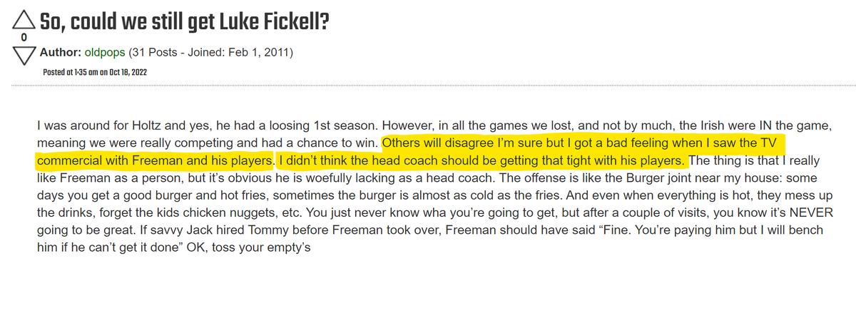 Message Board Geniuses on Twitter: "#NotreDame fan doesn't like how close Marcus Freeman is with ...