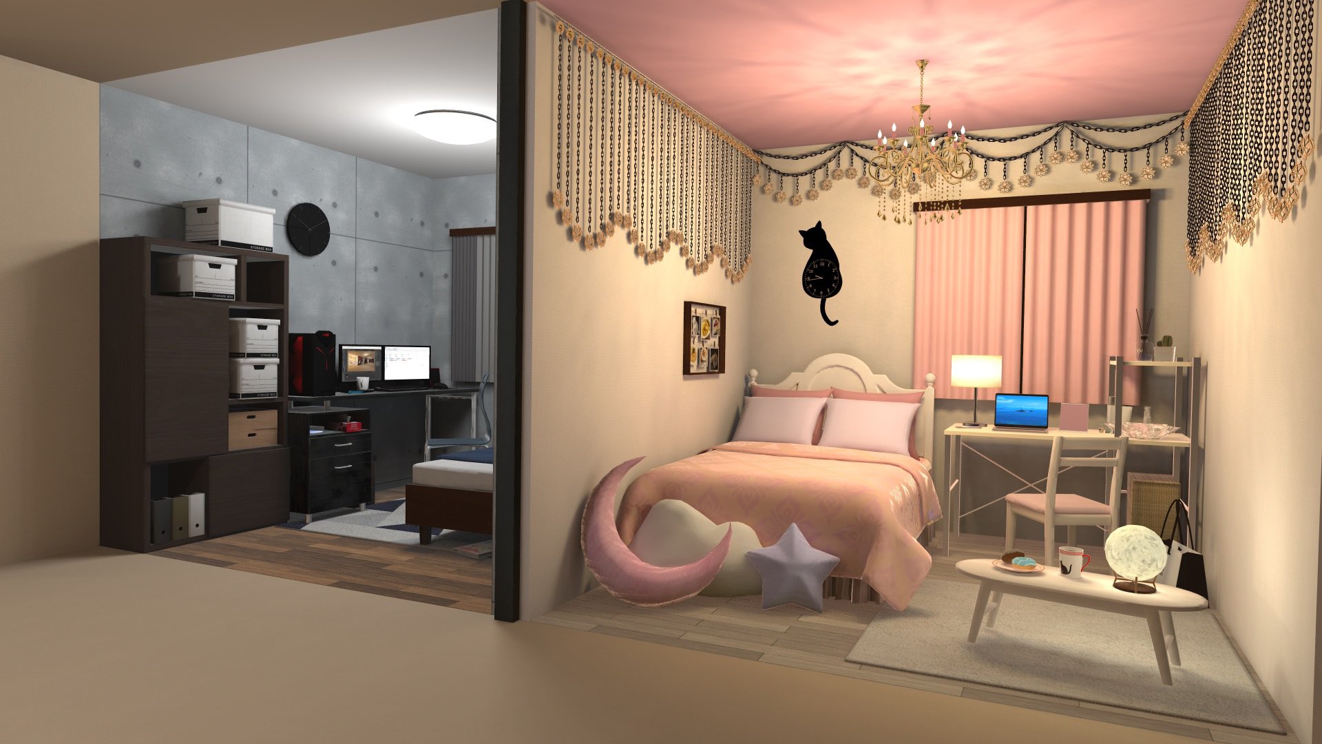 🍅ティグリ赤なす🍅 on Twitter: "🌐STUDIO open-shelf by 縛（ふぅ_FU） 色んなタイプのお部屋あるし 自由に照明も変えられるし 座ったりアイテム持ったりでるし ...