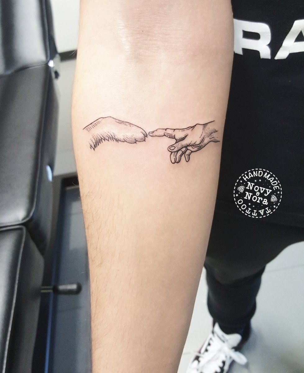 The Creation Of Adam Hands Tattoo