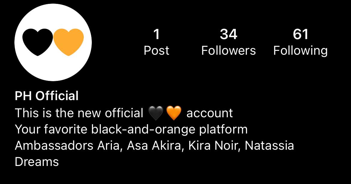 Pornhub on Twitter: "We are BACK on Instagram with our new official account : p.hub.forever 🖤🧡"