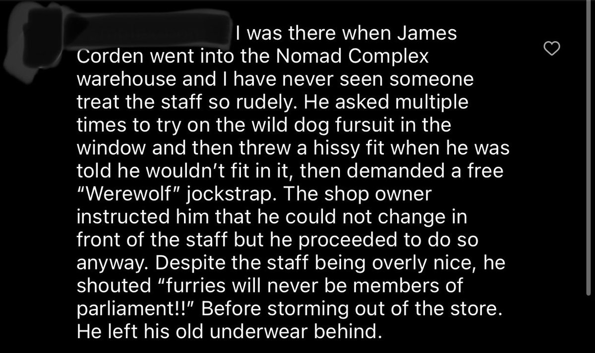 Nomad Complex on Twitter: "James Corden is banned from all Nomad Complex stores and affiliated ...