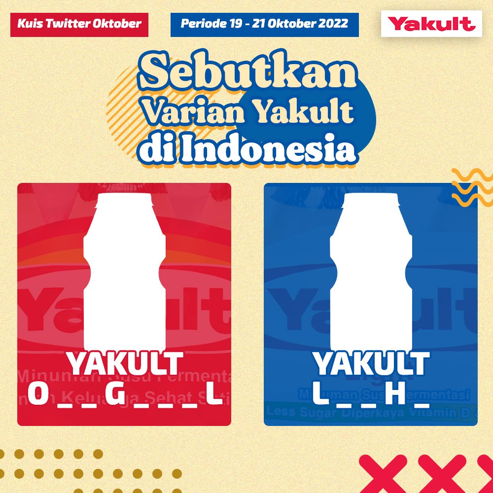 PT. Yakult Indonesia on Twitter: "Halo Yakult Family, Ikutan kuis yuk! Mudah kok, sebutkan apa ...