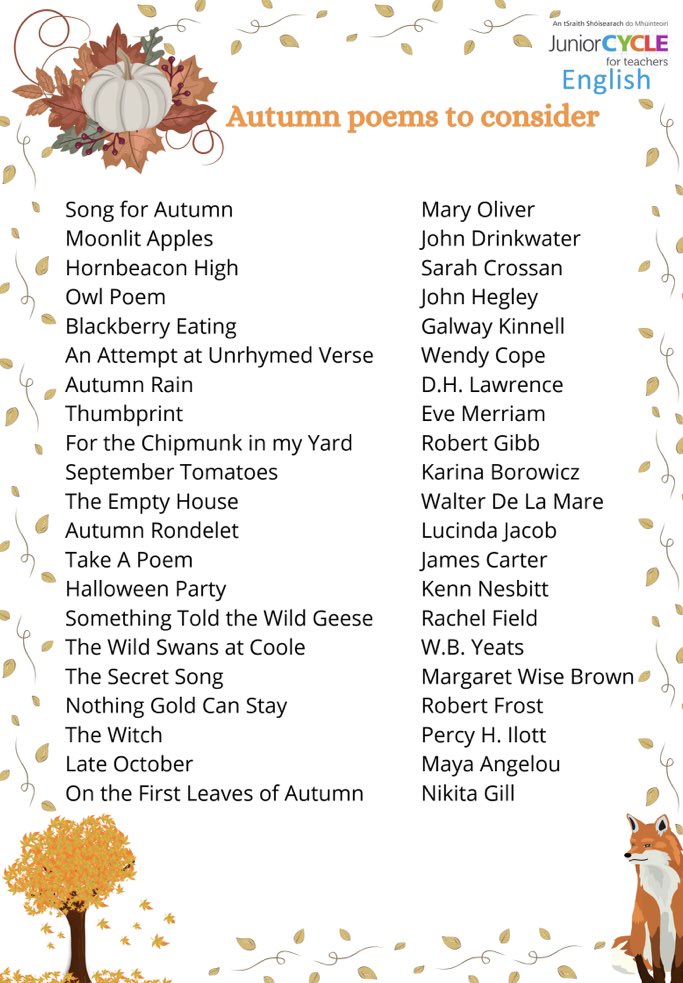 jct.ie on Twitter: "RT @jctEnglish: 🎃🍂 Looking for some autumn-themed ...