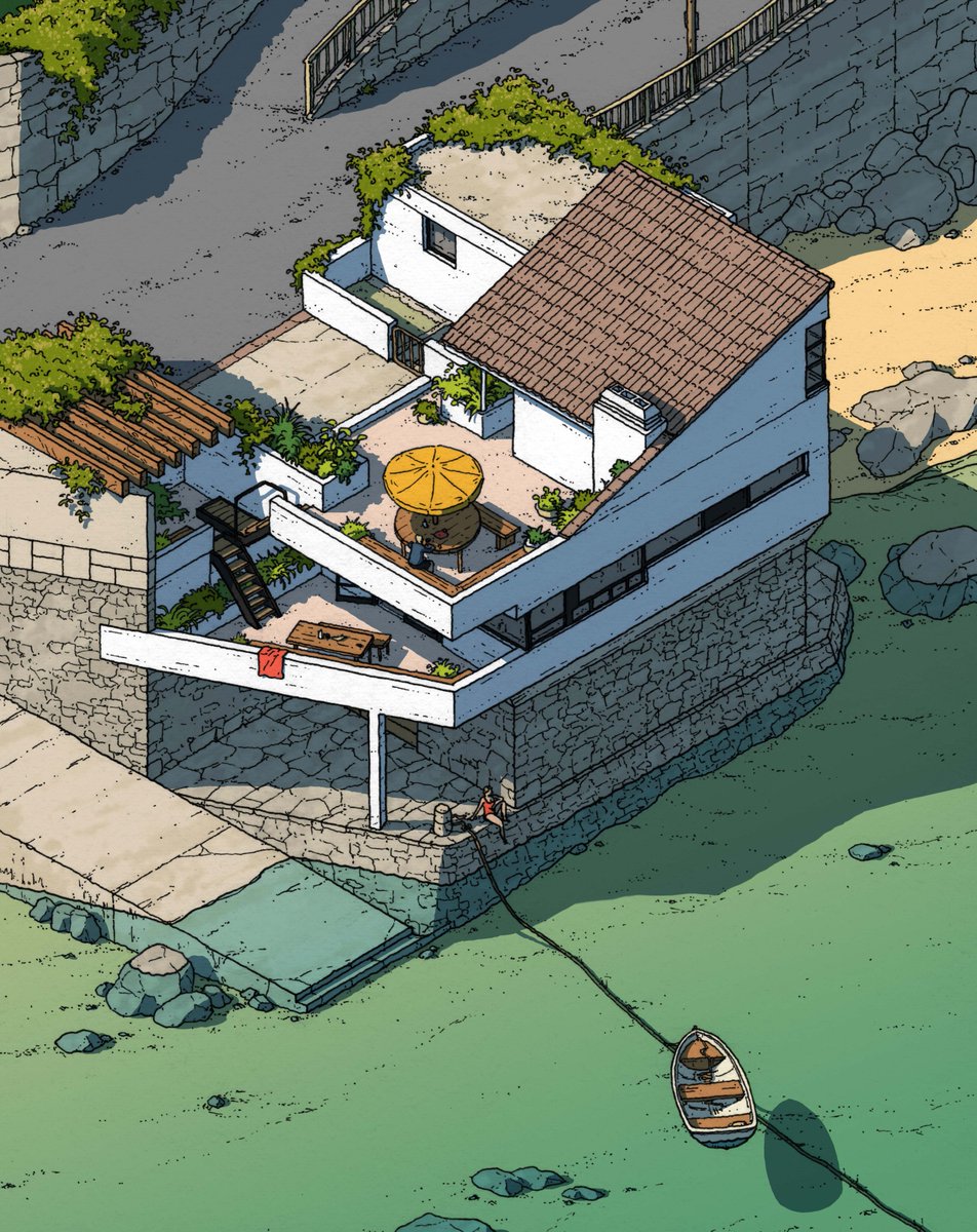 「La casa A Roiba. Designed by Ramón Vázqu」|Owen D. Pomeryのイラスト