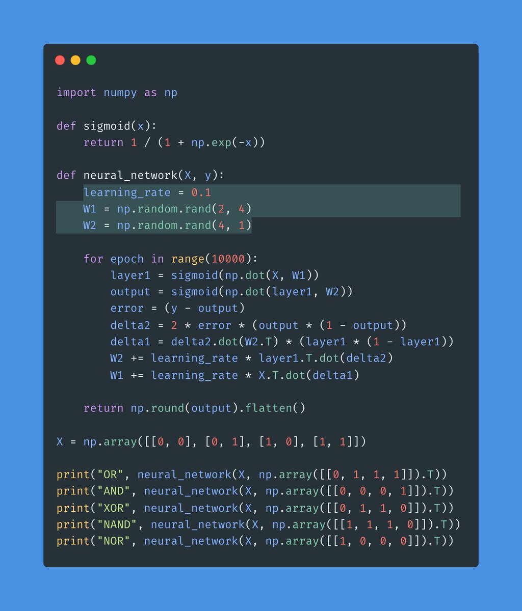 Here is a neural network in 20-ish lines of code. From scratch! Here is ...